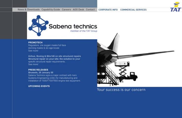 sabena-technics - Projet website | 10Fusion